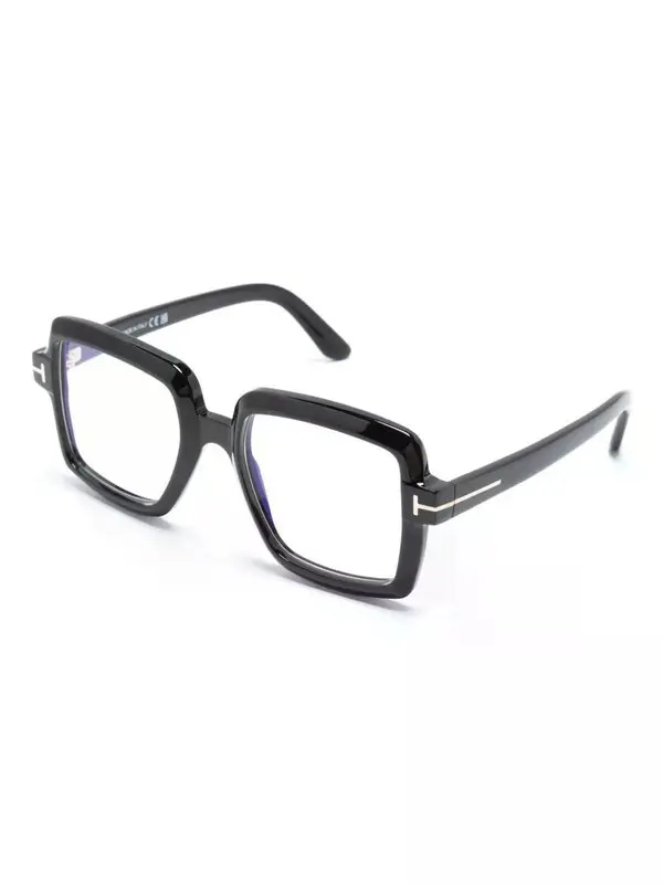 TOM FORD Logo-engraved Square-frame Glasses - Black
