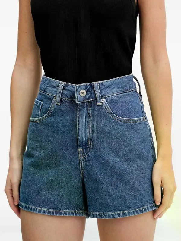 Karl Lagerfeld Logo Patch Denim Shorts