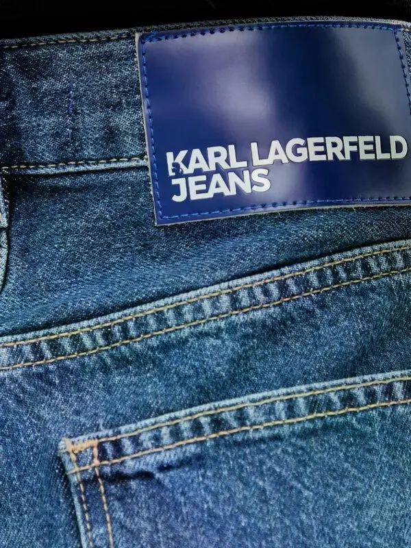 Karl Lagerfeld Logo Patch Denim Shorts