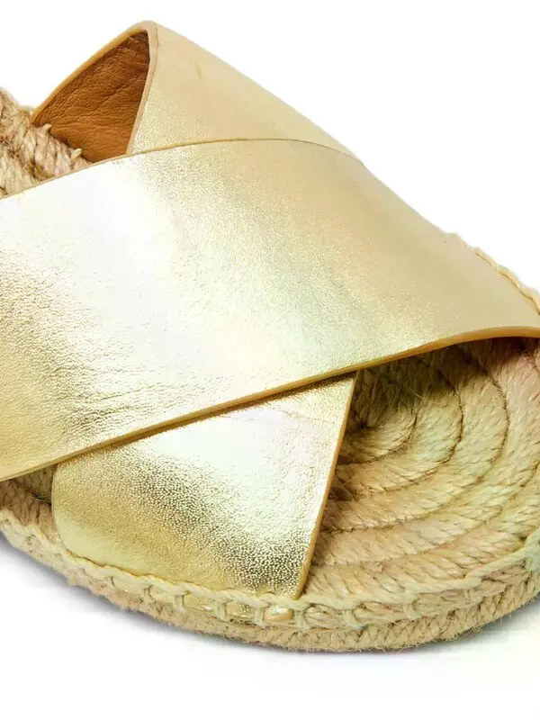 Tory Burch Metallic Leather Ankle-strap Wedge Sandals