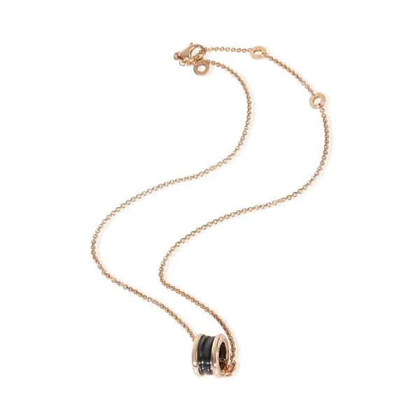 BVLGARI B.zero1 Rose Gold And Ceramic Necklace