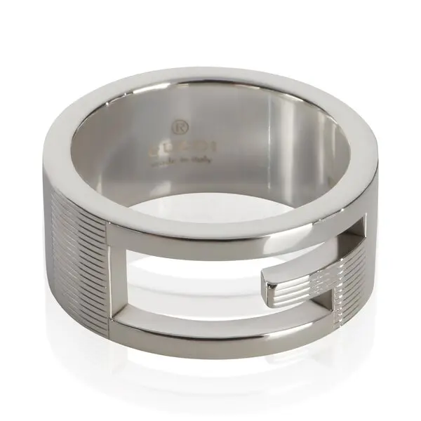 Gucci Sterling Silver Narrow Cutout G Ring - Sterling_silver