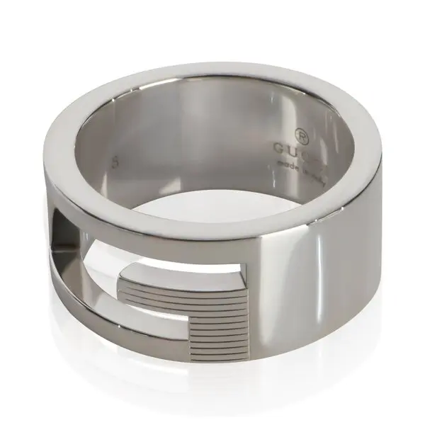 Gucci Sterling Silver Narrow Cutout G Ring