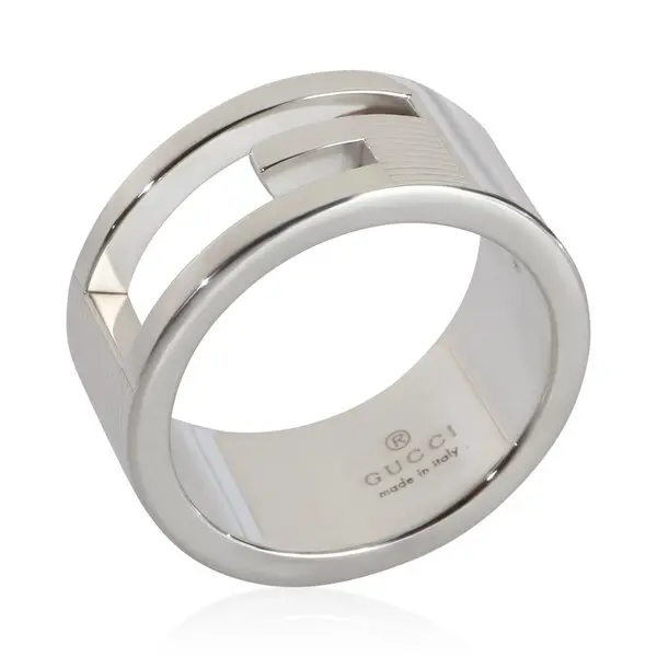 Gucci Sterling Silver Narrow Cutout G Ring