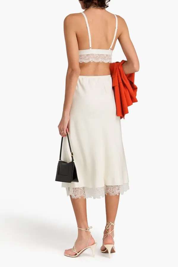 RÓHE Lacetrimmed Silk Skirt