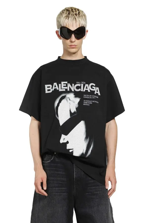 Balenciaga Lady In Shades Oversized T-shirt - Black