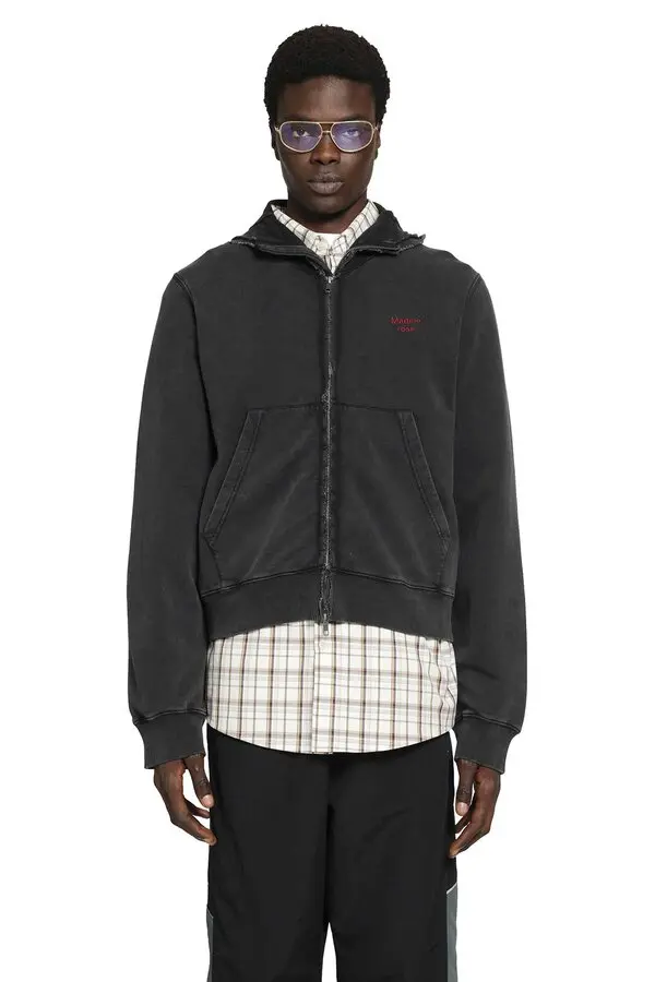 Martine Rose Hooded Zip Crew - Black
