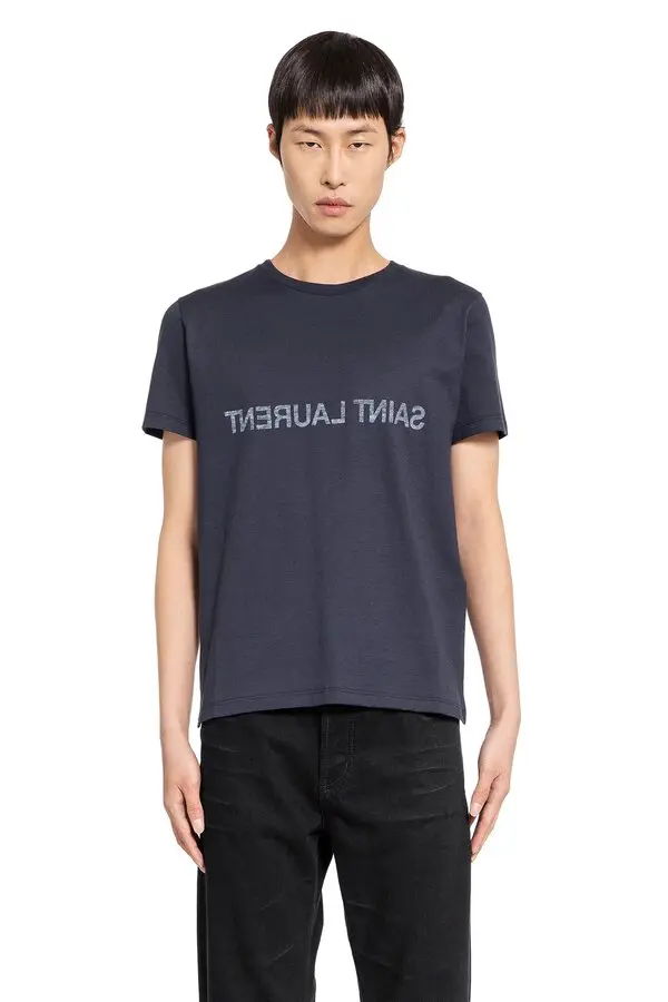 Saint Laurent Reverse Logo T-shirt - Blue