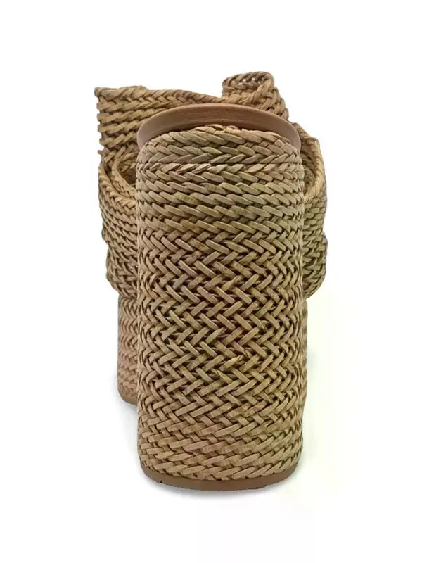 Casadei Woven Raffia Wedge Heeled Sandals