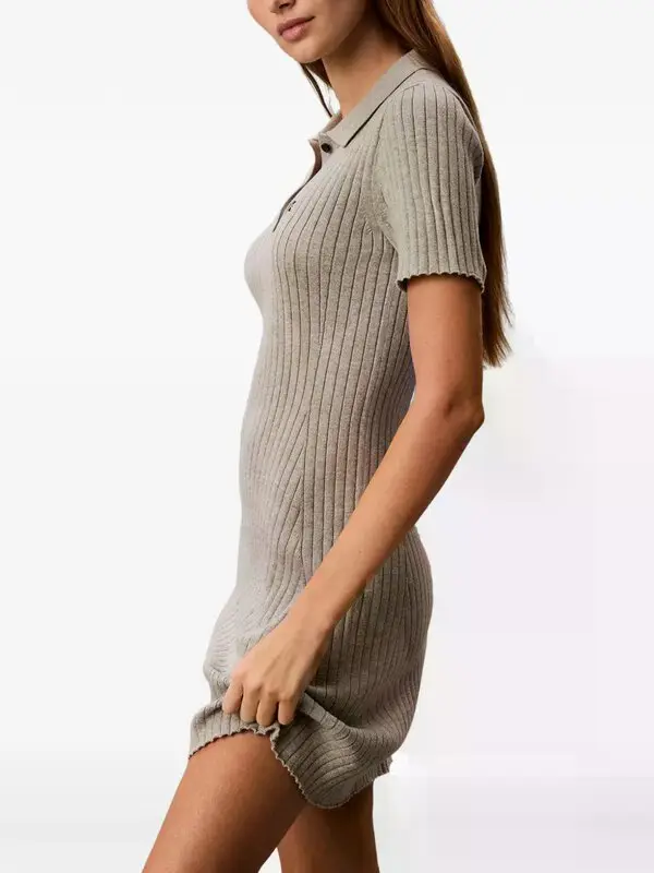 Calvin Klein Ribbed Knit Polo Mini Dress