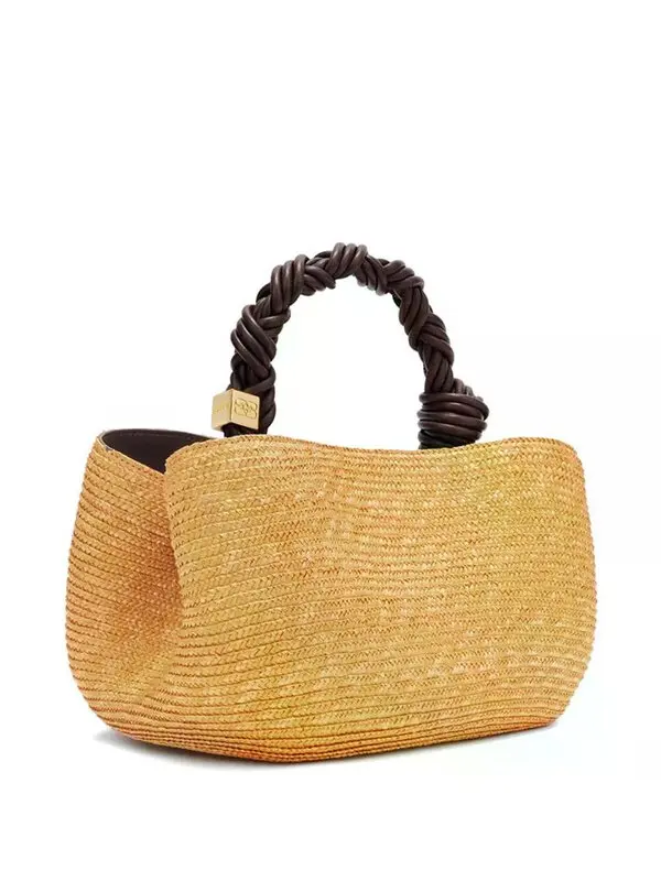 GANNI Small Bou Straw Tote Bag