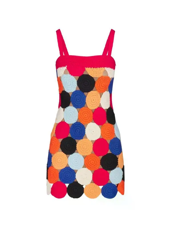 SIMONMILLER Beep Beep Crochet-knit Mini Dress - Red