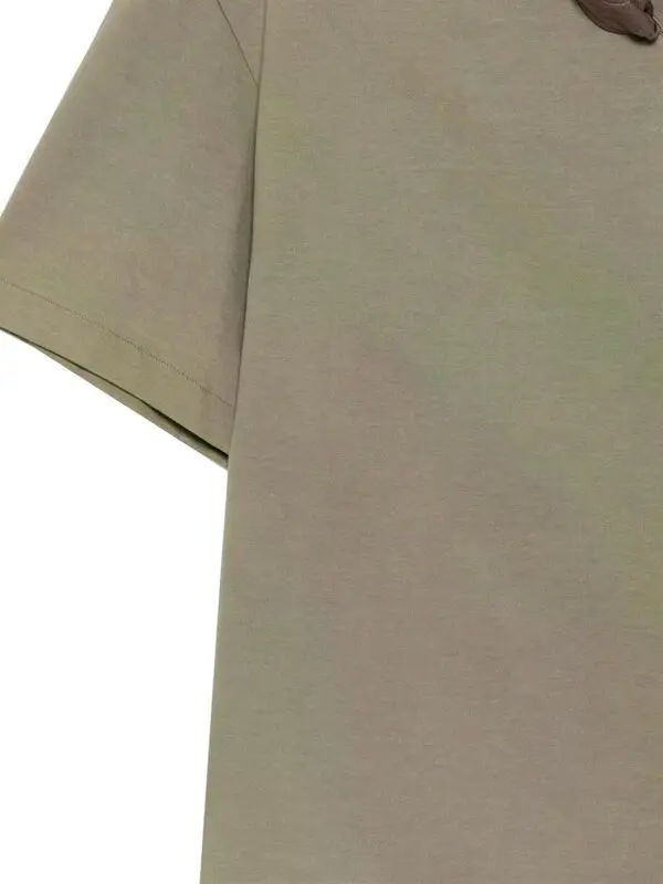 SYSTEM Detachable-scarf V-neck T-shirt - Blue