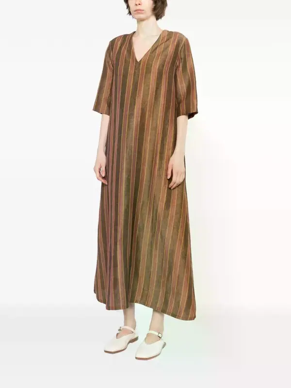 UMA WANG Striped V-neck Dress