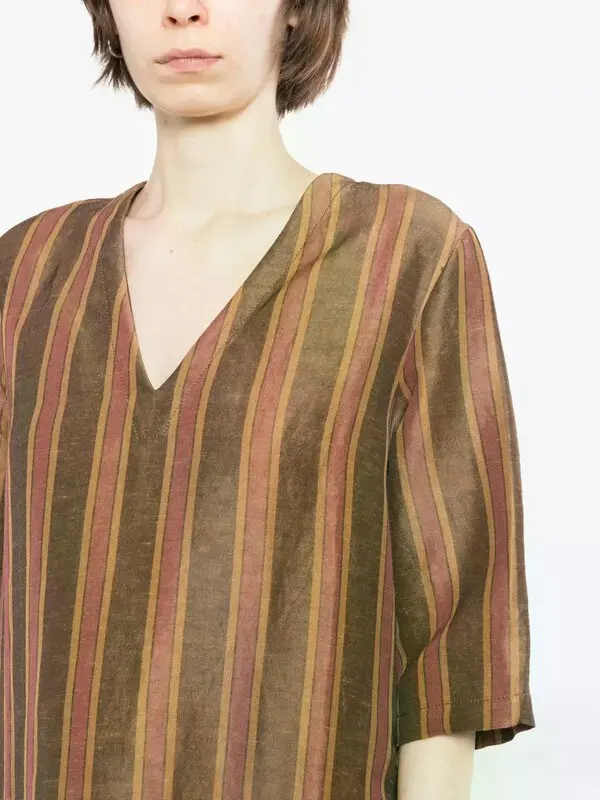 UMA WANG Striped V-neck Dress