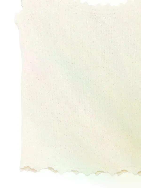 LOW CLASSIC Lace-edge Sleeveless Knitted Top - Neutrals