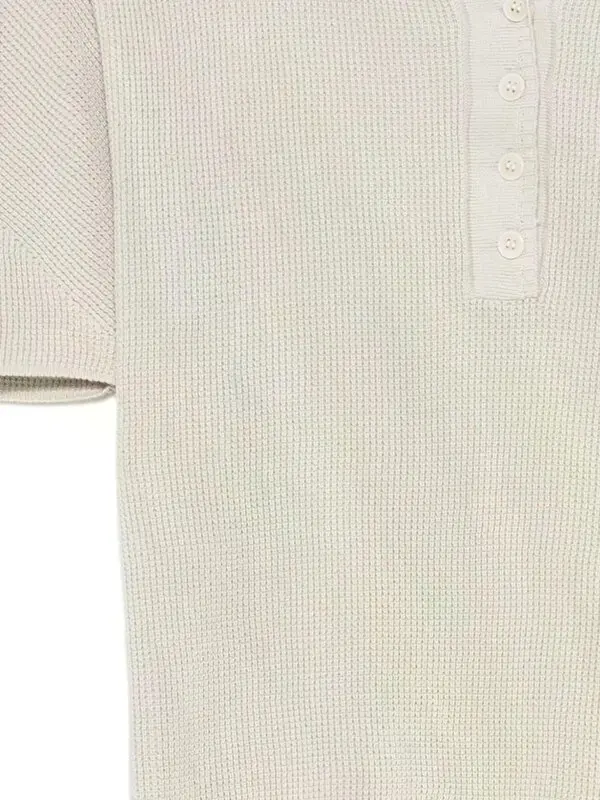 LOW CLASSIC Puff Sleeve Henley Knit Top