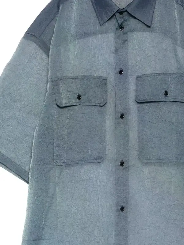 QASIMI Crinkled-finish Short-sleeved Shirt