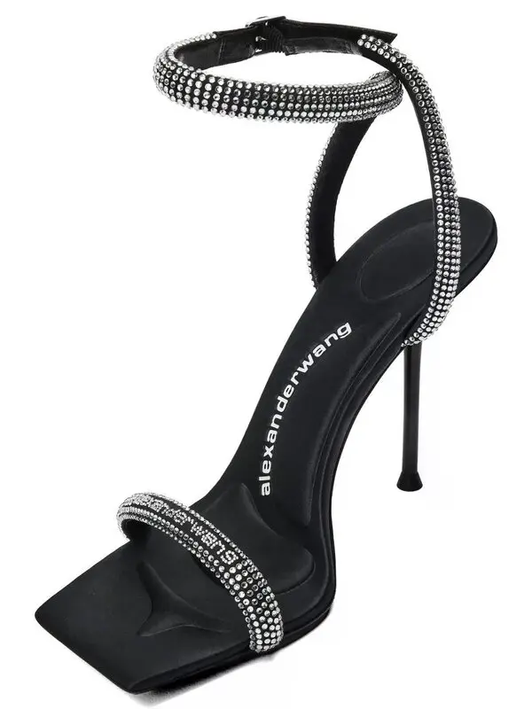 Alexander Wang Julie Crystal Embellished Sandals - Black
