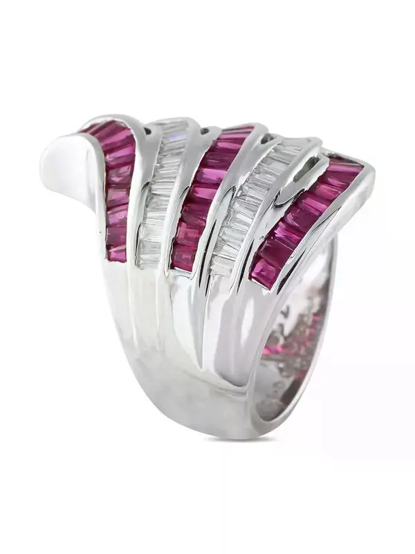 LB EXCLUSIVE 18k White Gold Ruby And Diamond Ring - Silver