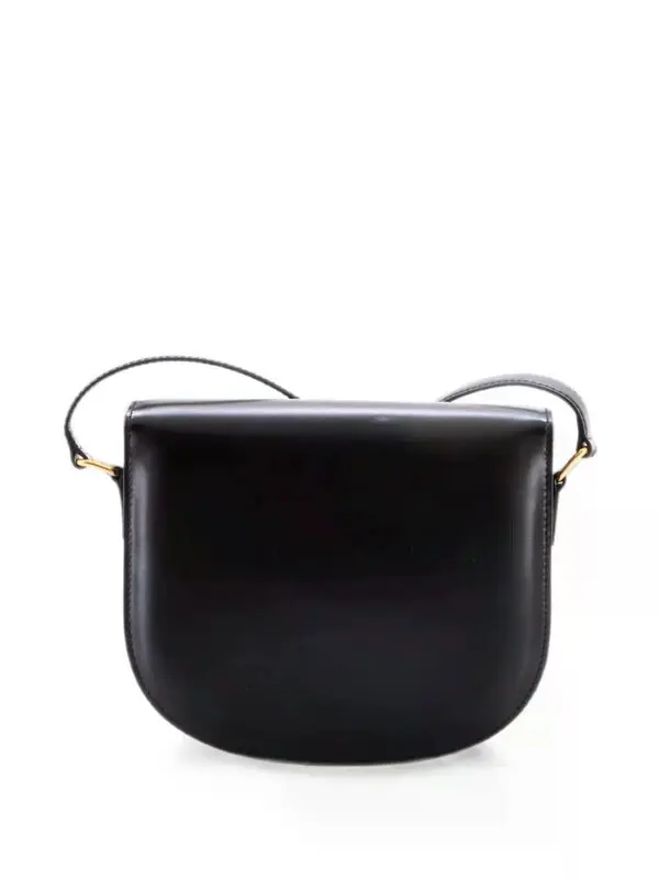 Celine Triomphe Besace Cléa Leather Shoulder Bag - Black