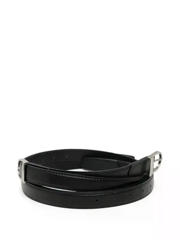 LOW CLASSIC Two-way Leather Belt - Black