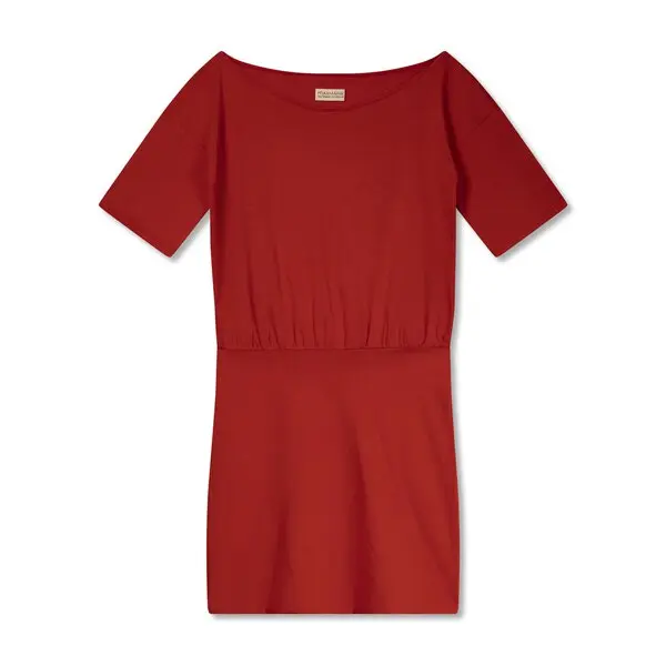 MARIANNE BY MARIE JORDANE Loulou Asymmetric T-shirt Dress - Red