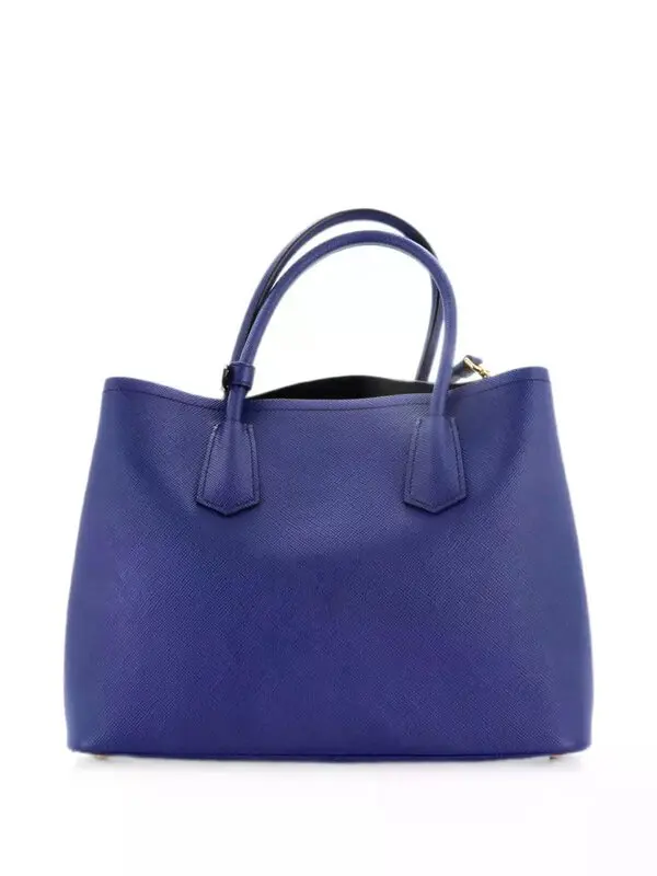 Prada Saffiano Leather Tote Bag - Blue