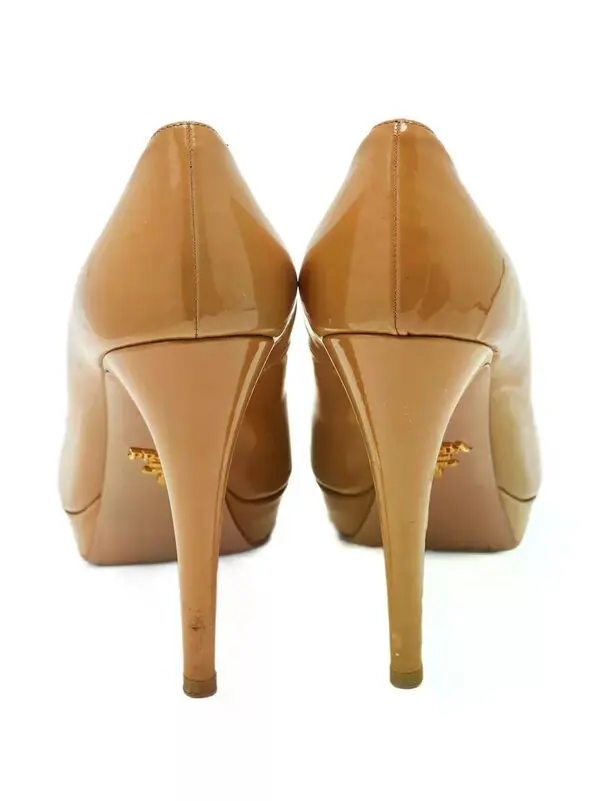 Prada Patent Leather Platform Pumps - Neutrals