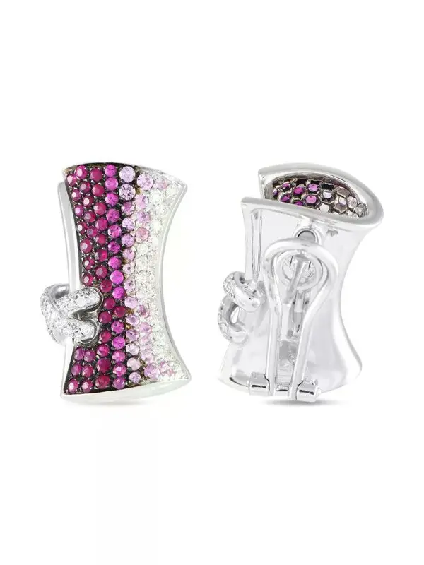 STEFAN HAFNER 18k White Gold Sapphire And Diamond Earrings