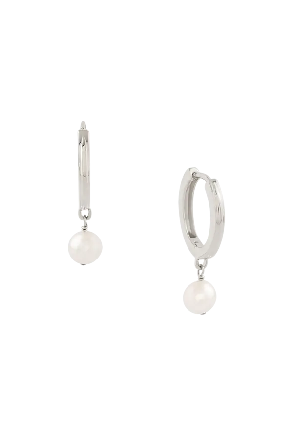 ASTOR & ORION Paloma Pearl Huggies Sterling - Silver