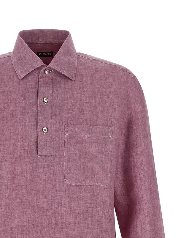Zegna Oasi Lino' Polo Shirt - Pink