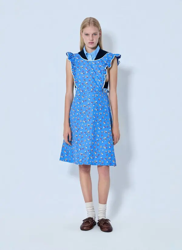 Miu Miu Floral Pinafore Midi Dress