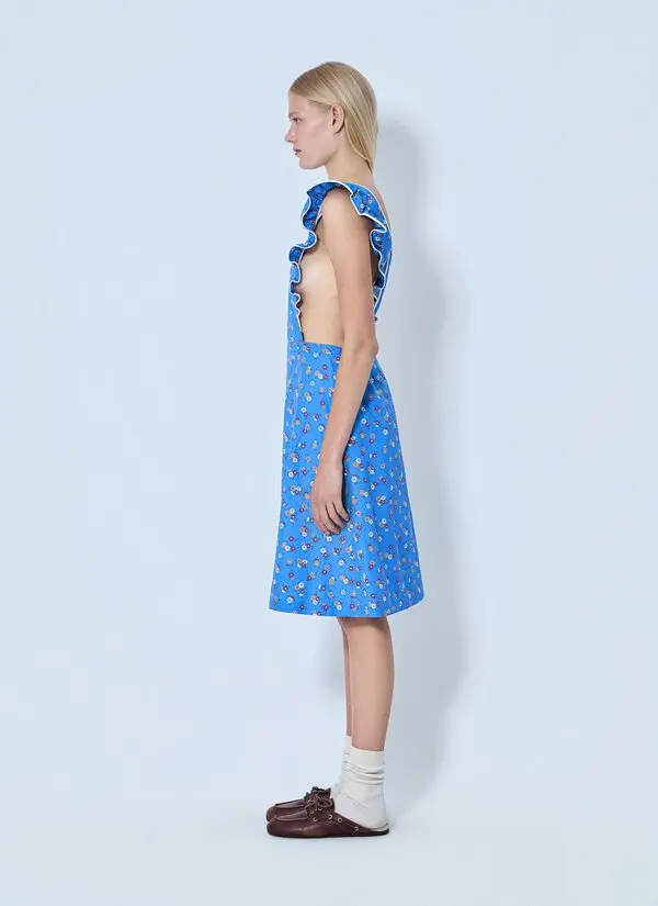 Miu Miu Floral Pinafore Midi Dress