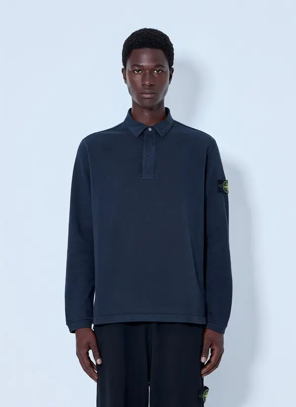 Stone Island Long Sleeve Polo Shirt - Blue