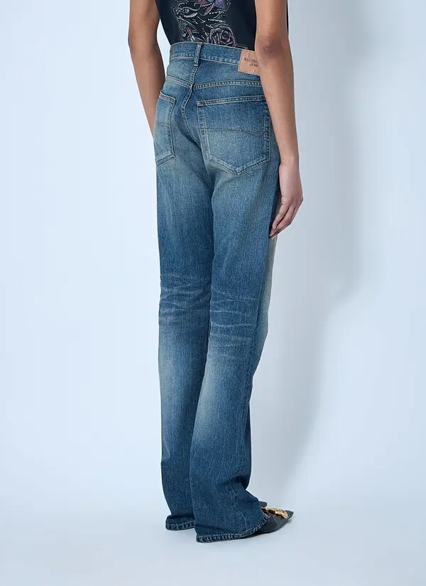 Balenciaga Logo Patch Straight Leg Jeans