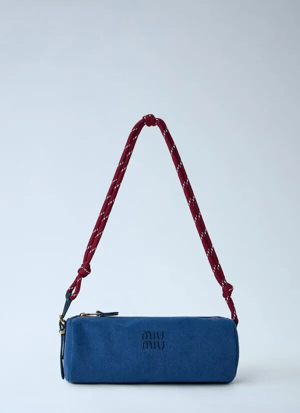 Miu Miu Gabardine Rope-strap Shoulder Bag - Blue