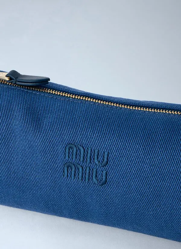 Miu Miu Gabardine Cylinder Shoulder Bag - Blue