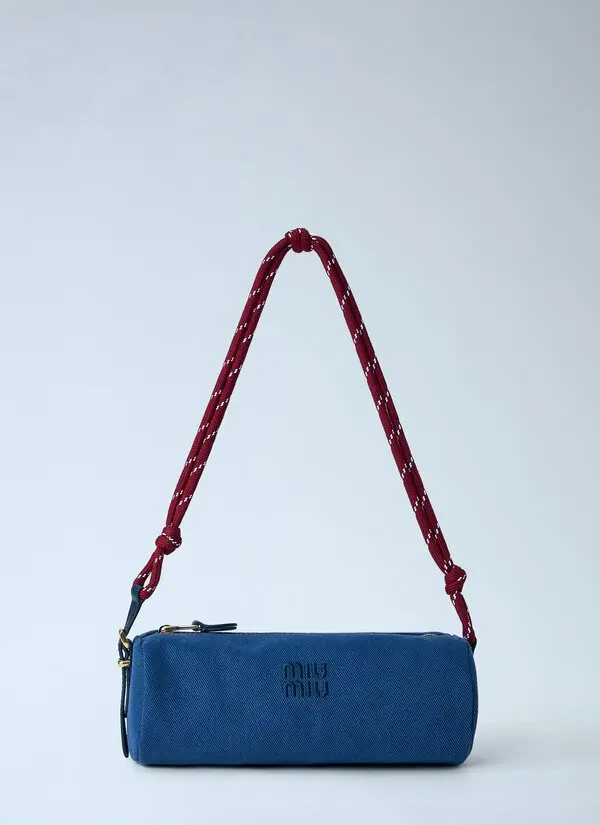 Miu Miu Gabardine Cylinder Shoulder Bag - Blue