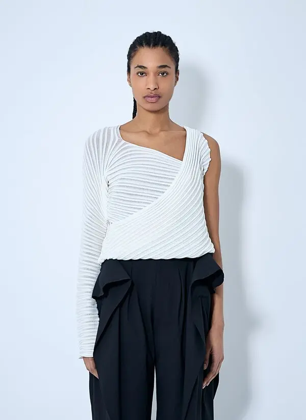 Issey Miyake Stream Knit Top - White