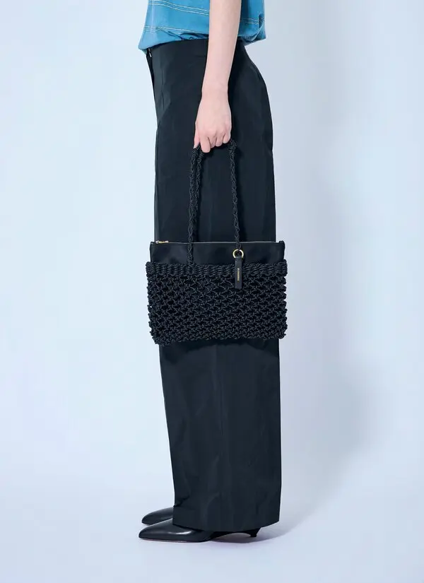 JIL SANDER Woven Tote Bag With Braided Handle