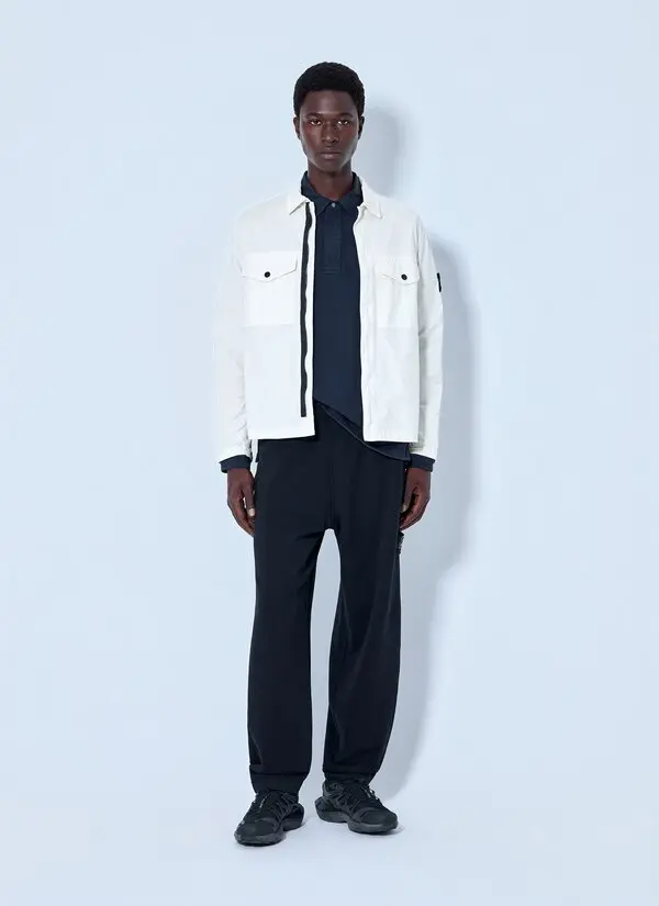 Stone Island Zip-front Overshirt With Flap Pockets