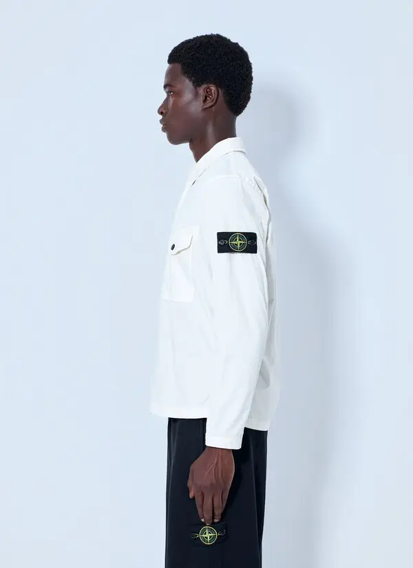 Stone Island Zip-front Overshirt With Flap Pockets