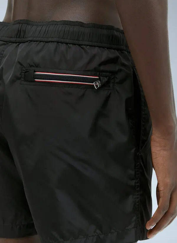 Moncler Logo Patch Swim Shorts - Black