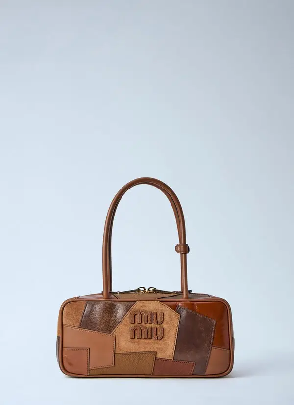 Miu Miu Patchwork Leather Handbag - Brown
