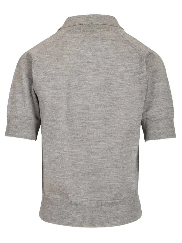 AMI Paris Short-sleeved Wool Polo Shirt