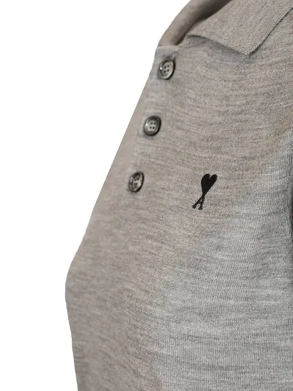 AMI Paris Short-sleeved Wool Polo Shirt