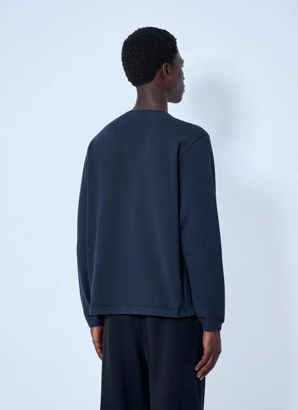 Stone Island Crewneck Sweatshirt With Sleeve Logo Patch - Blue