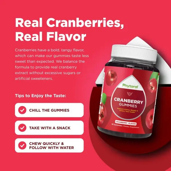 PHYTORAL Cranberry Extract Gummy Vitamins