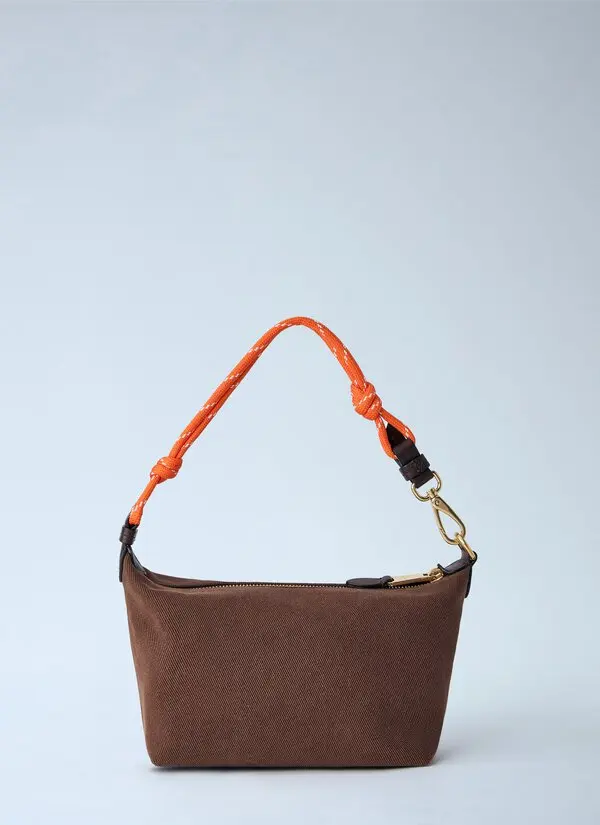 Miu Miu Gabardine Zip Handbag - Brown